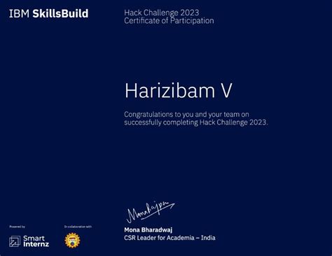 Harizibam V On Linkedin Ibmskillbuild Professionaldevelopment