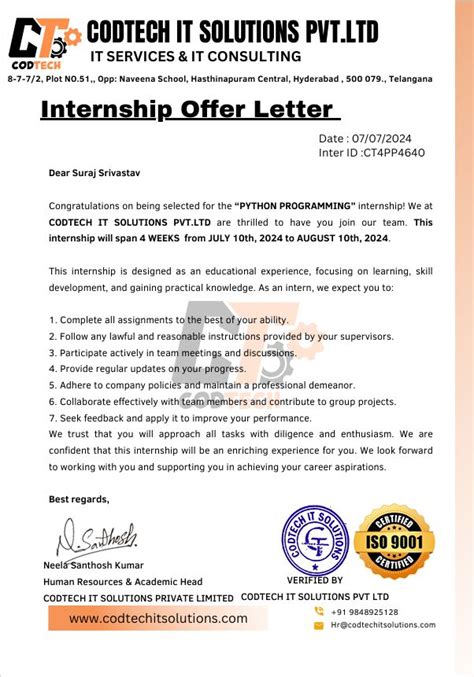 Suraj Srivastav On Linkedin Internship Python Codtech
