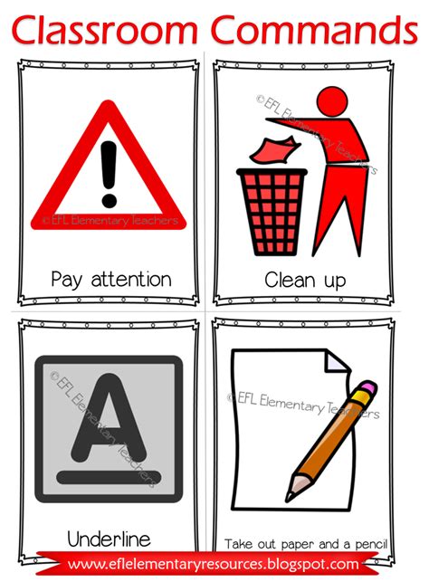 Classroom Commands Flashcards Classroom Commands Flashcards Classroom