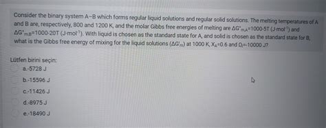 Solved Consider The Binary System A B Which Forms Regular