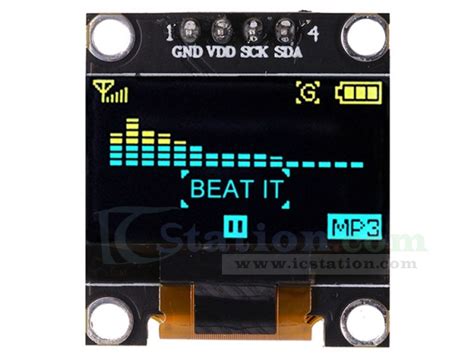 Yellow Blue OLED Display Module IIC Communication X Resolution