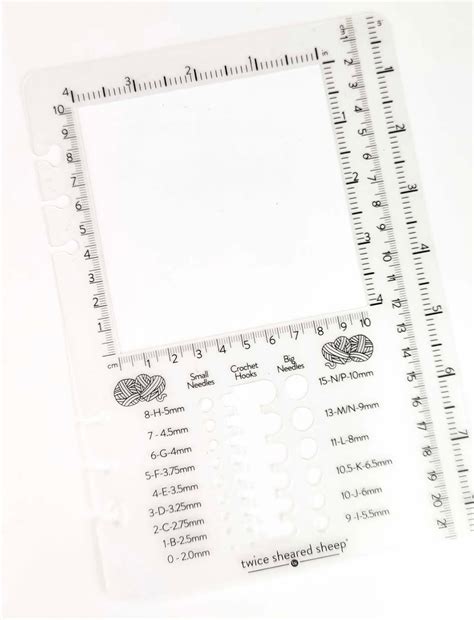 Twice Sheared Sheep Swatch Gauge Ruler Sassy Yarns