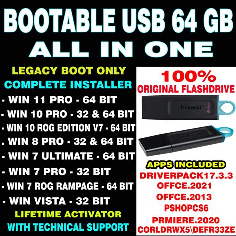 Bootable Usb Flashdrive Win 781011rogvista Apps All In One Lazada Ph