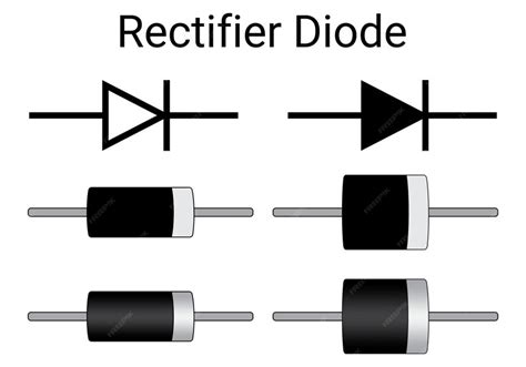 Premium Vector Rectifier Diode With Symbol Electronic Component