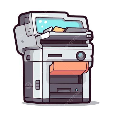 만화 스타일의 사무실 프린터 클립 아트 벡터 고립 된 만화 복사 기계와 스티커 디자인 상표 Png 일러스트 및 벡터 에 대한 무료 다운로드 Pngtree