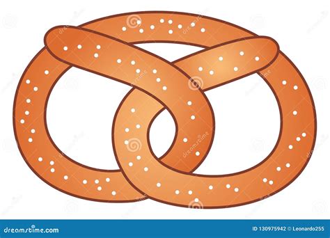 Salt Pretzel Icon Stock Vector Illustration Of German 130975942
