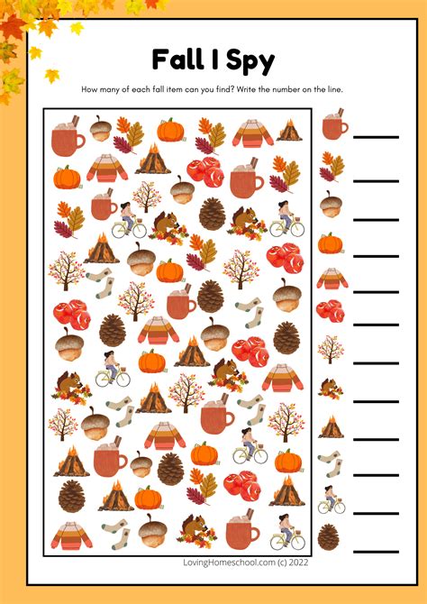 I Spy Fall Printable Printable Calendars At A Glance