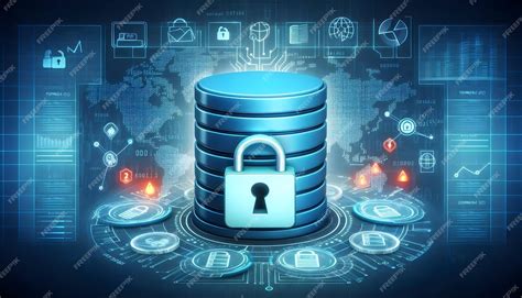 2d Vector As Secure Database Icon With A Database Symbol And Lock