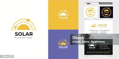 창조적 인 현대 개념 로고와 명함 디자인 프리미엄과 태양 로고 유형 템플릿 궤도 행성을 둥글게 가진 추상적인 태양 아이콘 벡터 일러스트레이션 It 지원에 대한 스톡 벡터