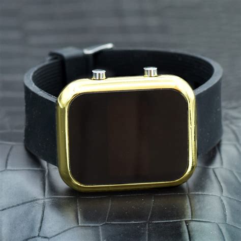 خرید و قیمت ساعت دیجیتالی دخترانه پسرانه زنانه مردانه Led دور طلایی از