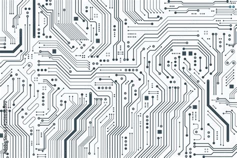 Flat Microelectronics Circuits Board Background Stock Vector Adobe Stock