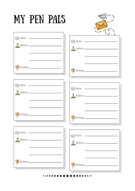 Pen Pal Tracker Printable 3 Free Templates Bundle The Pink Craft Box