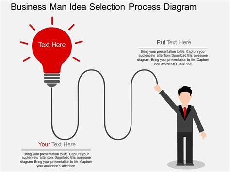 Hc Business Man Idea Selection Process Diagram Flat Powerpoint Design