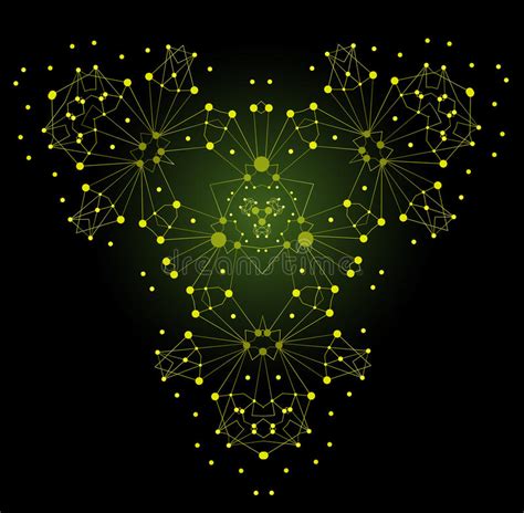 Vector Colorful Bright Shape Molecular Structure With Lines And Stock Vector Illustration Of