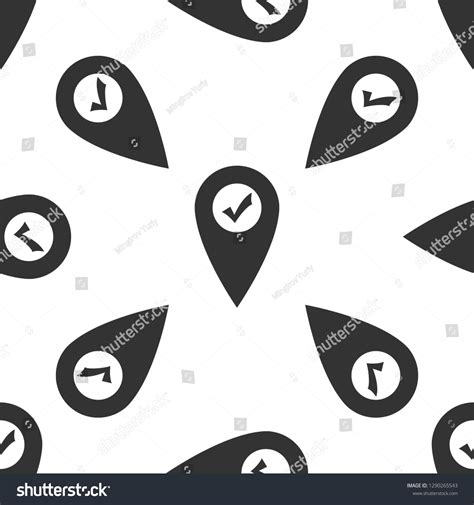 Map Pointer Check Mark Icon Seamless Stock Vector Royalty Free Shutterstock