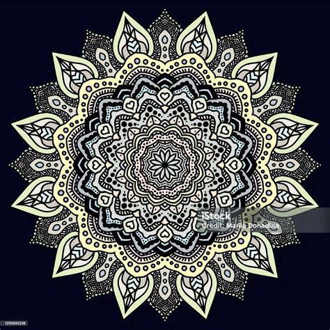 손으로 그린 착색 만다라 색칠 공부 책 페이지 천 디자인 요소 요가 로고 헤나 문신 0명에 대한 스톡 벡터 아트 및 기타 이미지 Istock