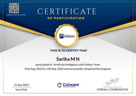 sarika m n on linkedin certificationannouncement ai python