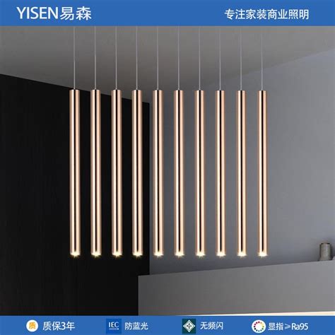 简约现代金色吧台吊灯创意个性餐厅长筒圆柱形前台装饰单头小吊灯虎窝淘