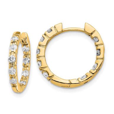 20mm 14k Yellow Gold A Diamond Hinged Hoop Earrings Xe865a At
