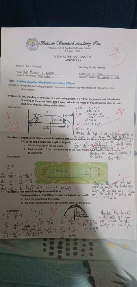 Solving Applied Problems Involving Ellipse Problem 1 Jim Standing At O