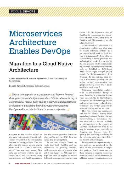 Pdf Microservices Architecture Enables Devops An Experience Report