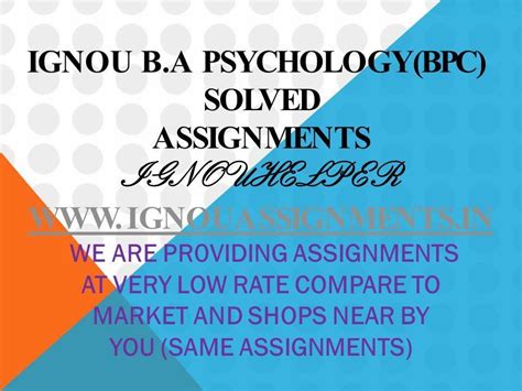 IGNOU BA PSYCHOLOGY BPC SOLVED ASSIGNMENT DOWNLOAD PDF IGNOU Solved Assignment