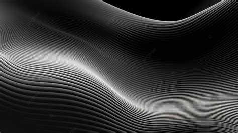 Abstract Grayscale Background Vector Line Waves With Sound Wave Oscillation Wave Twist Wave