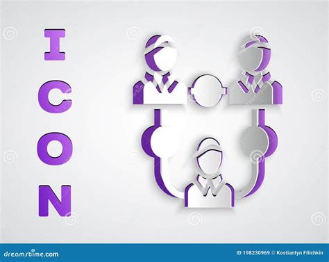 Бумажный нарезанный значок основания группы в изоляции на серую фон Работа команды бизнес