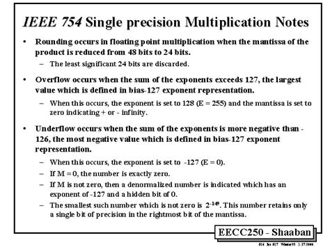 Representation Of Floating Point Numbers In Single Precision