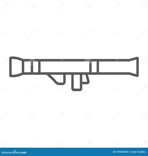 Rocket Launcher Thin Line Icon Army And Military Weapon Sign Vector Graphics A Linear