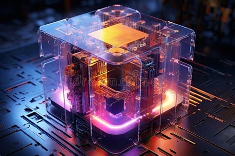 Quantum Computer Qubit Network Ultra Modern Computer Technologies Stock Image Image Of