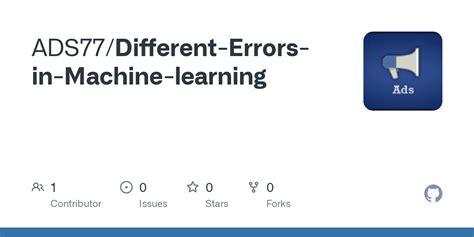 Github Ads77different Errors In Machine Learning