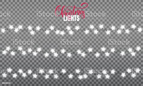 크리스마스 조명입니다 현실적인 문자열 조명 디자인 별 모양 램프의 요소 겨울 휴가 대 한 빛나는 조명 빛나는 Garlands 크리스마스와 새 해에 대 한 0명에 대한 스톡