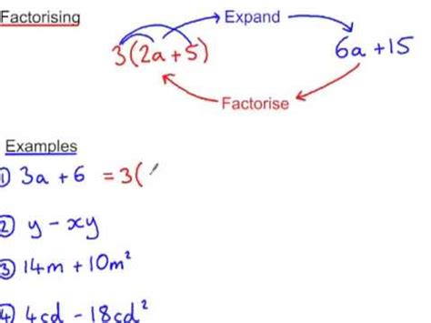 Factorising Algebraic Expressions YouTube