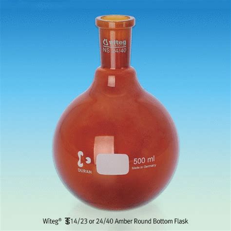 Flasks Witeg® Premium Amber Round Bottom Flask Duran Glass With