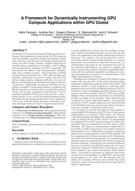A Framework For Dynamically Instrumenting Gpu Compute