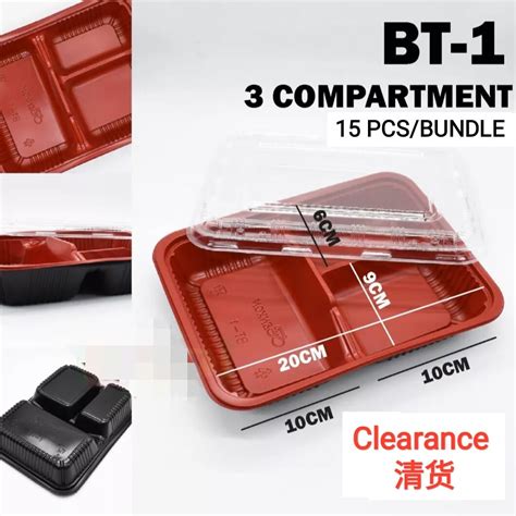 [clear Stock Bundle Of 15pcs]disposable 3 Compartment Lunch Bento Box Benxon Bt 1 Lazada