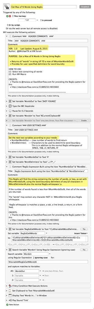 Macro Get Max Of N Words Using Regex Macro Library Keyboard Maestro Discourse