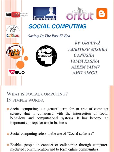 Social Computing Pdf Social Networking Service Social Software