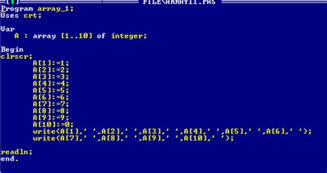 Contoh Program Array 1 Dimensi Terlengkap