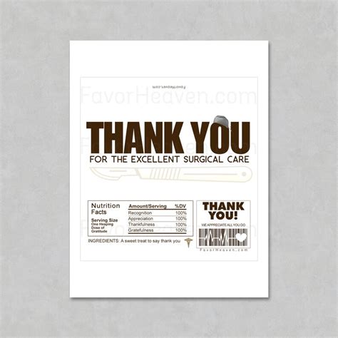 Surgeon Surgical Care Surgery Care Thank You Instant Download Printable