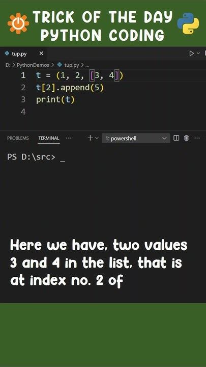 Trick Of The Day Modifying The Tuple Python Coding Shorts Youtube