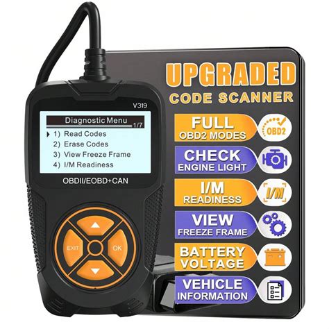 Obdii Scanner Diagnostic Tool Obd2 Car Code Reader Check Engine Fault