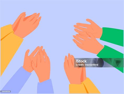 인간의 손이 박수를 치고 있다 사람들은 성공 일을 축하하기 위해 박수를 보냅니다 손 엄지 손가락 비즈니스 팀 응원 및 박수 벡터 개념 일러스트 지원 축하 감사 우정 감탄에