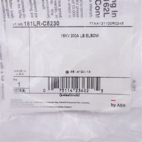 Elastimold 161lr C5230 Insulated Loadbreak Elbow Connector 15kv 200a Oneclick Warehouse