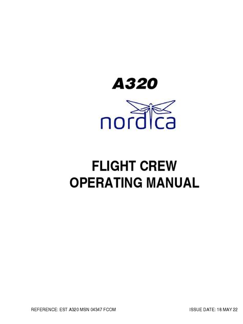 Nordica A320 Fcom Pdf Cockpit Aviation