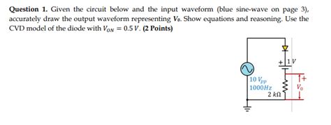 Solved Question Given The Circuit Below And The Input Chegg