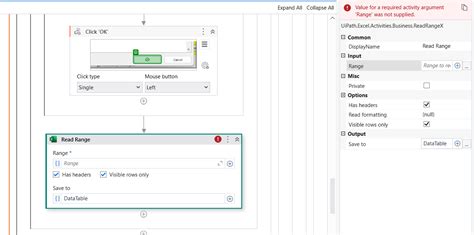 Read Range Value For Activity Not Supplied Only Valid Inside Use Excel File Scope Studio