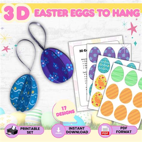 3d Easter Eggs Easter Egg Craft Printable Easter Eggs 3d Egg Template