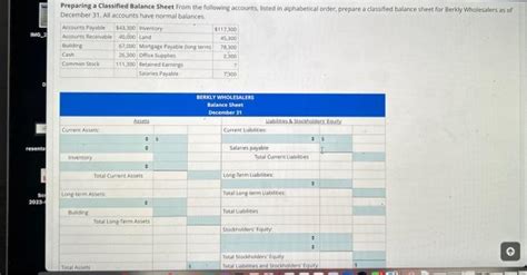 Solved Preparing A Classified Balance Sheet Lrom The